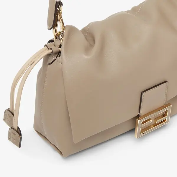 Fendi Baguette Soft Medium Nappa Leather Bag - Grey