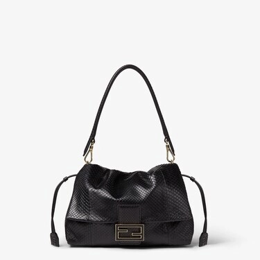 Fendi Mamma Baguette Medium Bag - Black