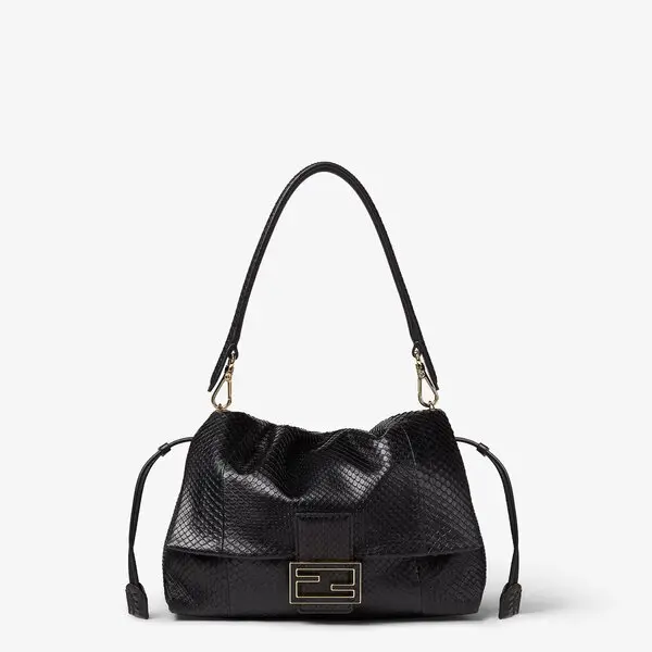 Fendi Mamma Baguette Medium Bag - Black