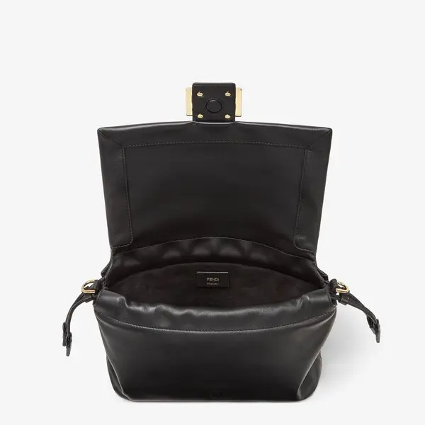 Fendi Baguette Soft Medium Nappa Leather Bag - Black