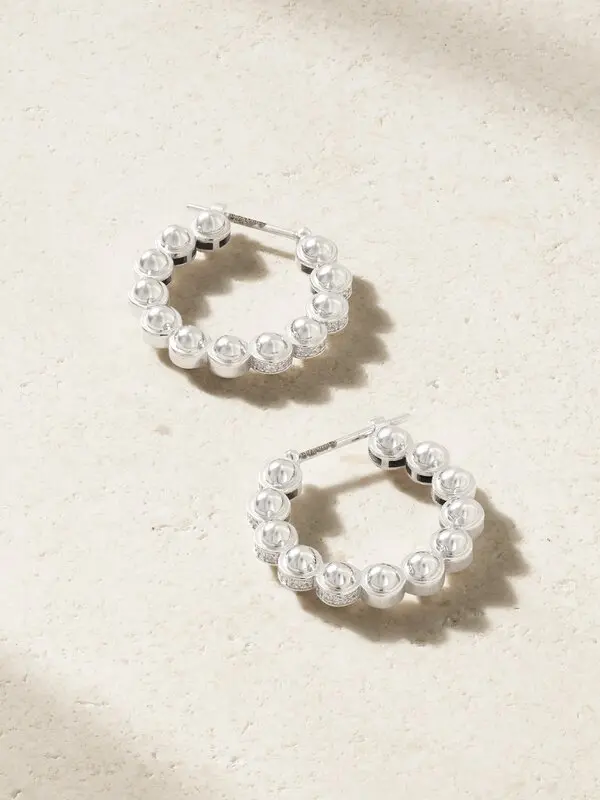 L’ATELIER NAWBAR The Atom 18-karat White Gold Diamond Hoop Earrings - Silver