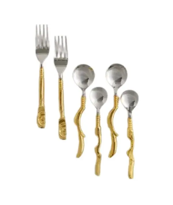 ALIGHIERI The Totemic Devotion Six-piece -plated And Stainless Steel Cutlery Set - Gold