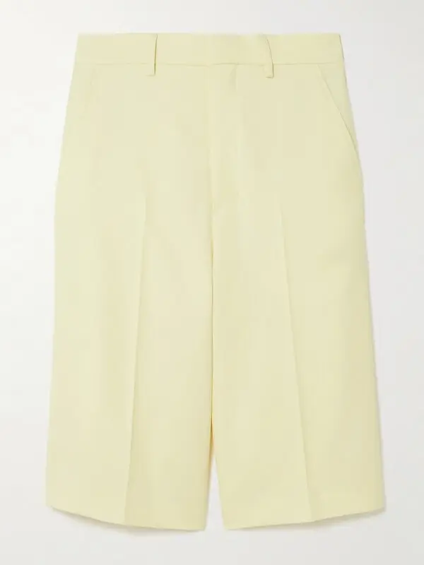 Ami Wool Bermuda Shorts - Yellow