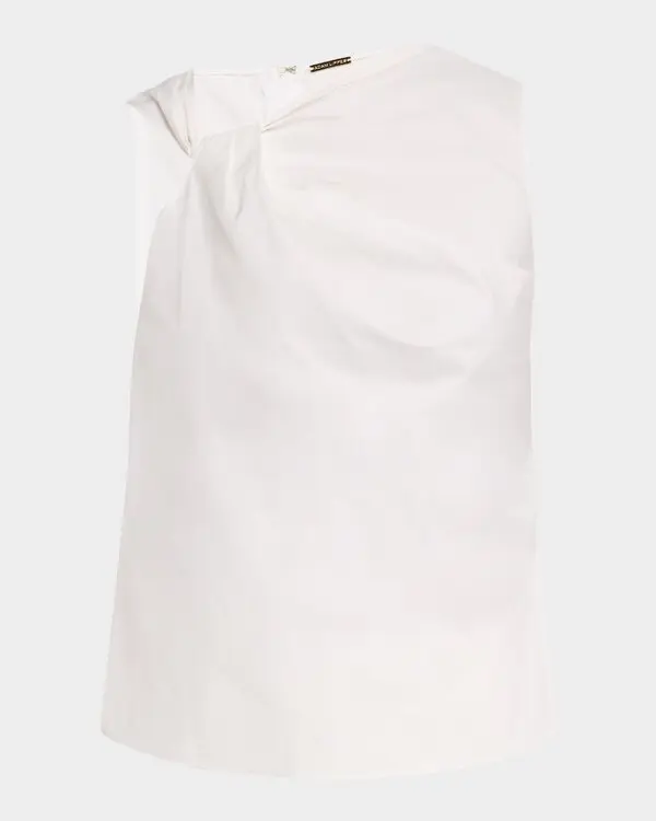 Adam Lippes Feyda Twisted Compact Cotton Poplin Top