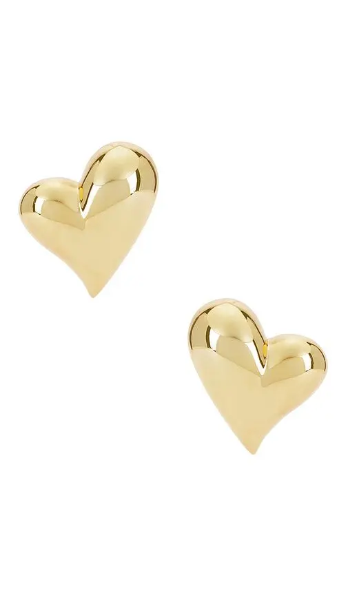 Jenny Bird Art Heart Stud Earrings - Gold