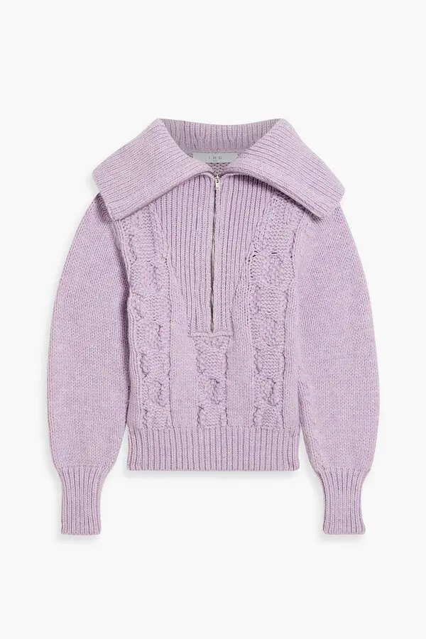 IRO PARIS Holea Cable-knit Wool-blend Half-zip Sweater