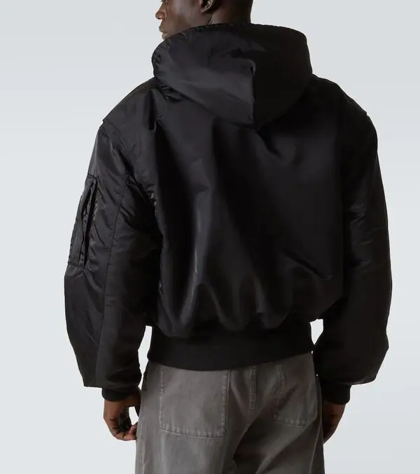 Entire Studios Hooded Broad Bomber Jacket - Black | Editorialist