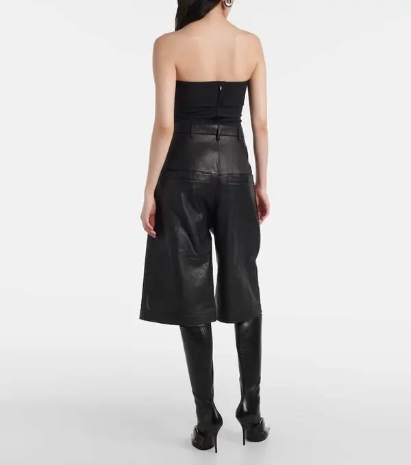 パンツ entire studios AREA SHORT BLACK LEATHER Entire Studios Area Leather Shorts - Black | Editorialist