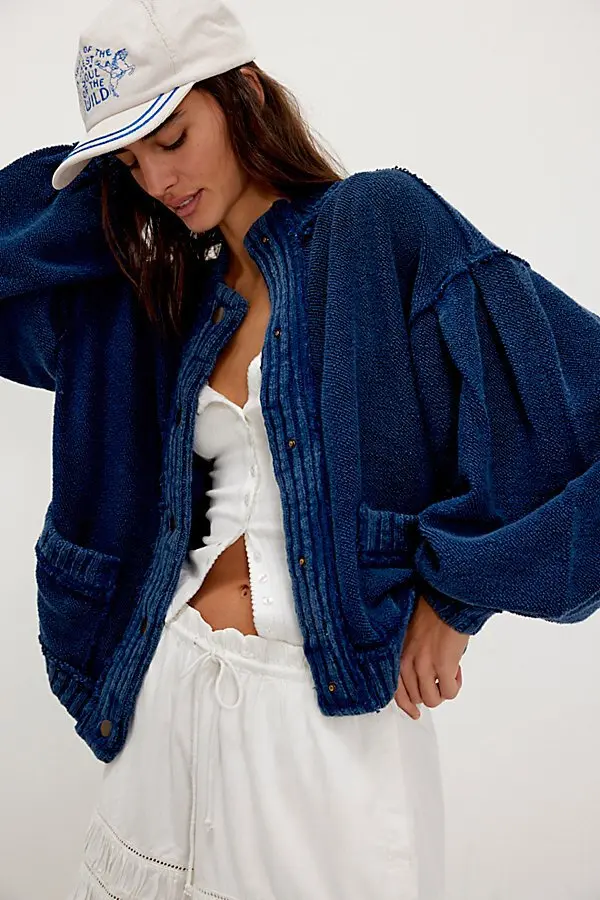 Free People We The Free Cute In This Cardi - Insignia Blue