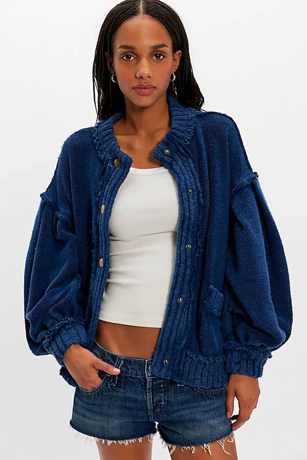 Free People We The Free Cute In This Cardi - Insignia Blue