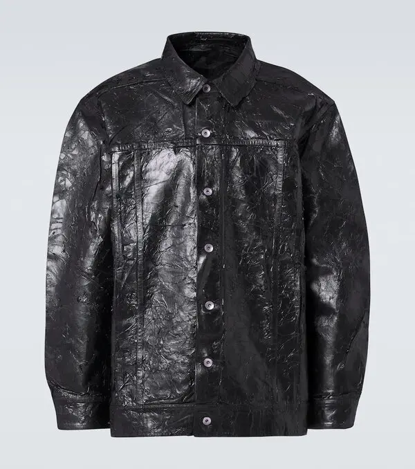 Rick Owens Coated Denim Jacket - Black