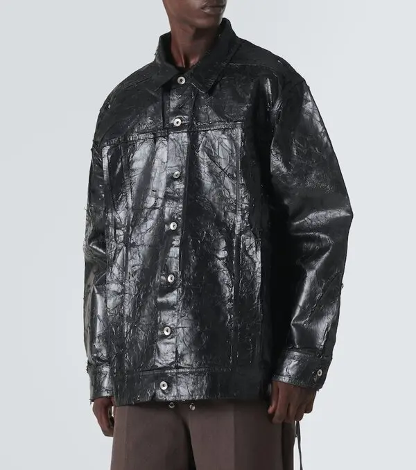 Rick Owens Coated Denim Jacket - Black