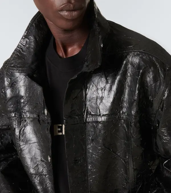 Rick Owens Coated Denim Jacket - Black