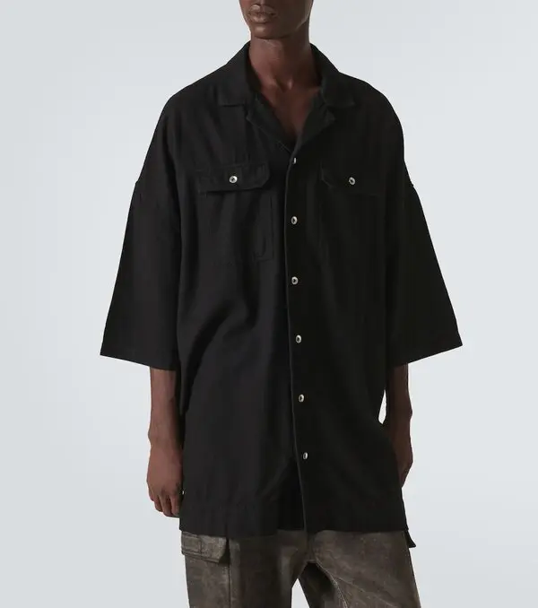 Rick Owens Magnum Tommy Oversized Cotton Shirt - Black