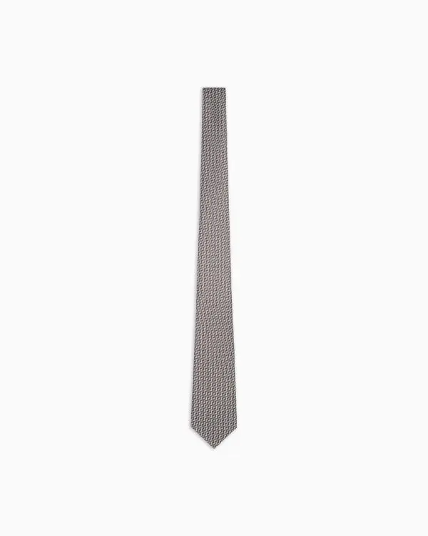 Giorgio Armani Printed Silk Necktie - Beige