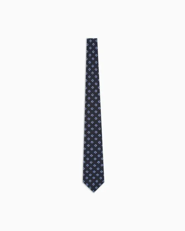 Giorgio Armani Printed Silk Tie - Blue