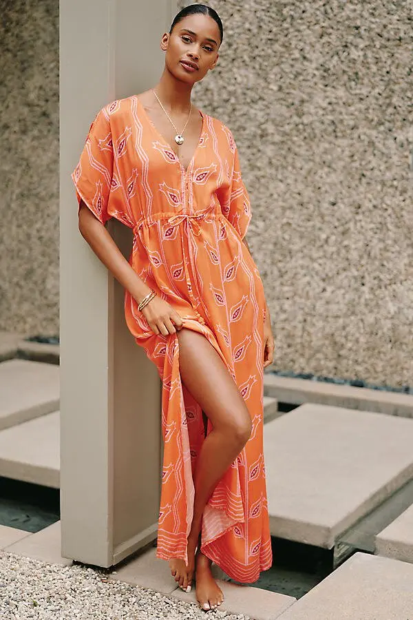 Omika Pia Floral Kaftan - Vani Papaya