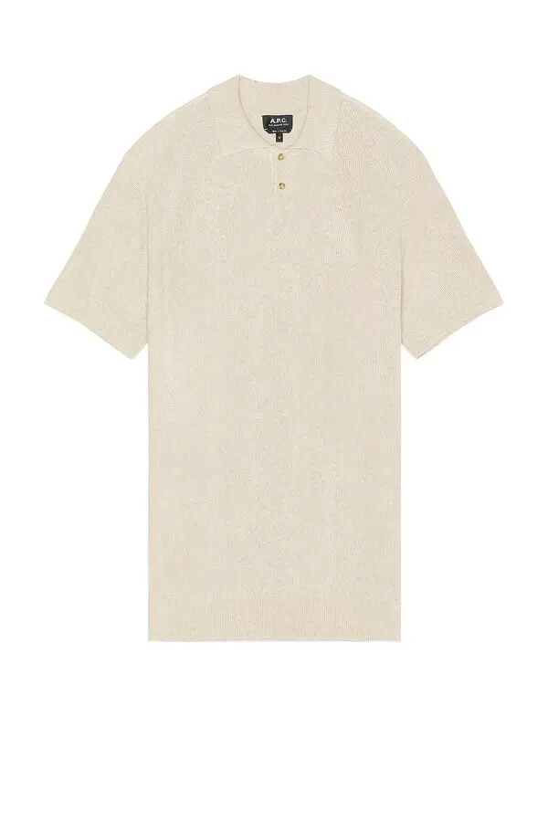 A.p.c. Jay Short Sleeve Polo - Beige
