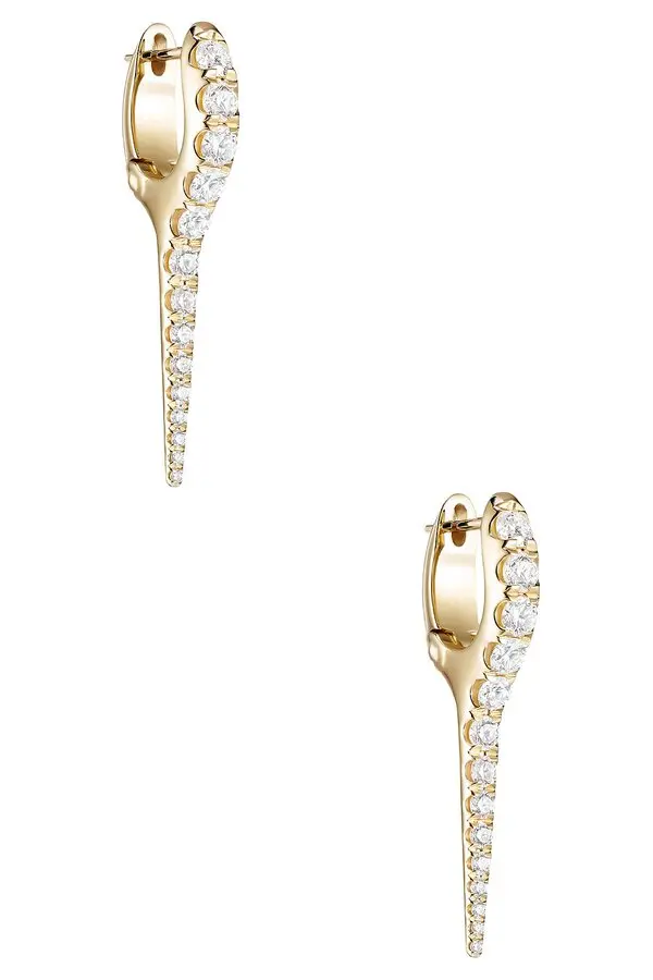 Melissa Kaye Lola Small Needle Diamond Earrings - 18k Yellow Gold & Diamonds