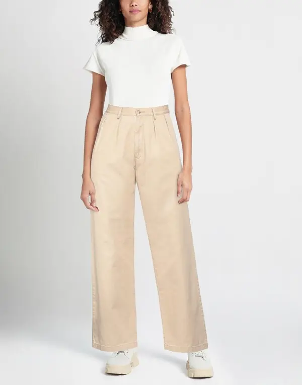 Denimist Cotton Gabardine Pants - Beige