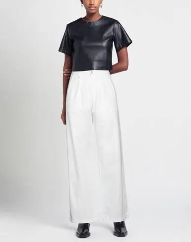 Denimist Cotton Gabardine Wide-leg Pants - White