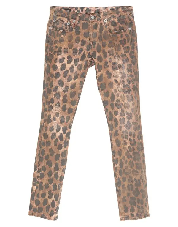 R13 Cotton Elastane Jeans With Leopard Print