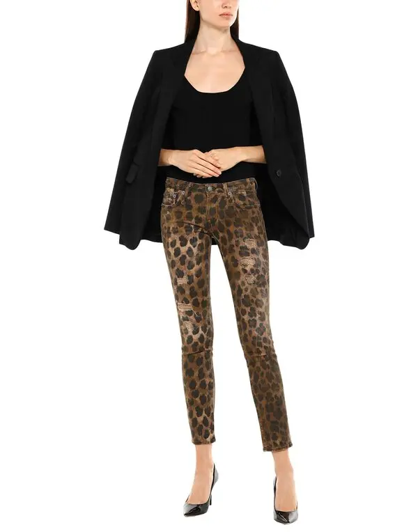 R13 Cotton Elastane Jeans With Leopard Print