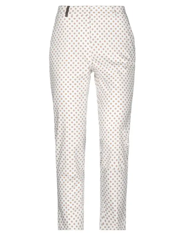 Peserico Straight Leg Pants With Leather Detailing - Beige