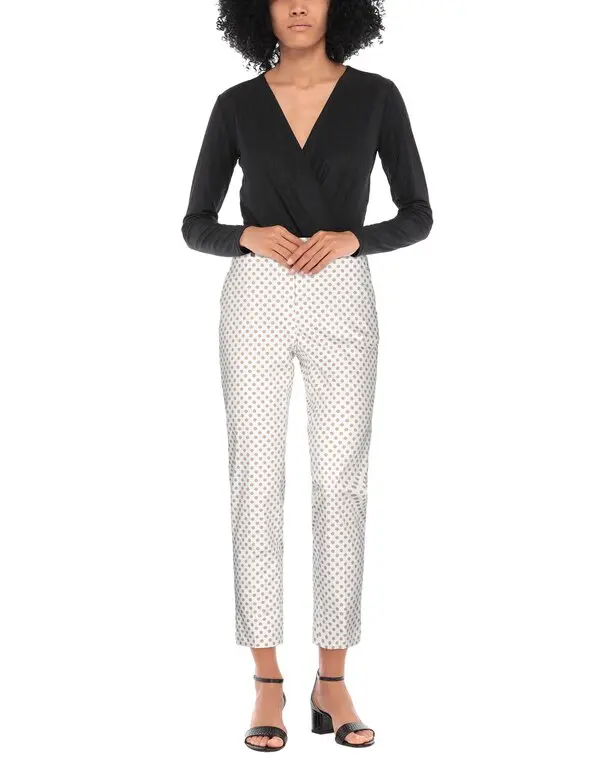 Peserico Straight Leg Pants With Leather Detailing - Beige