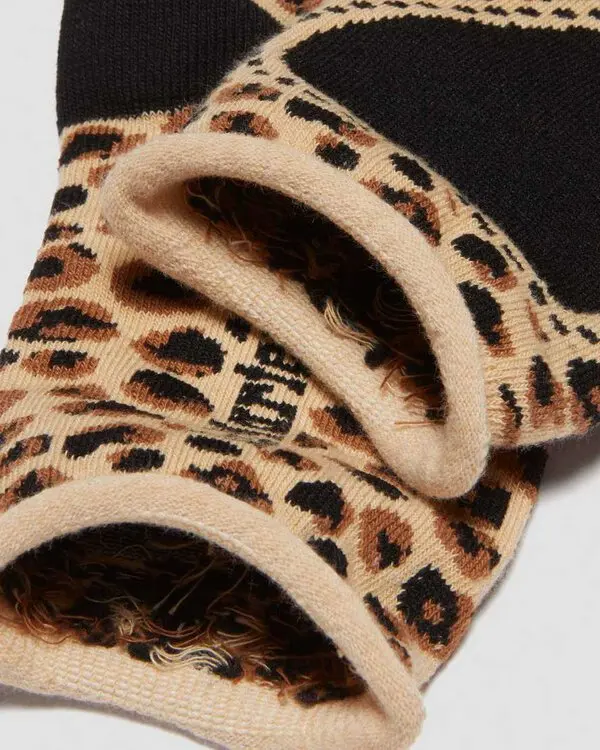 Dr. Martens Leopard Heart Cotton Blend Socks
