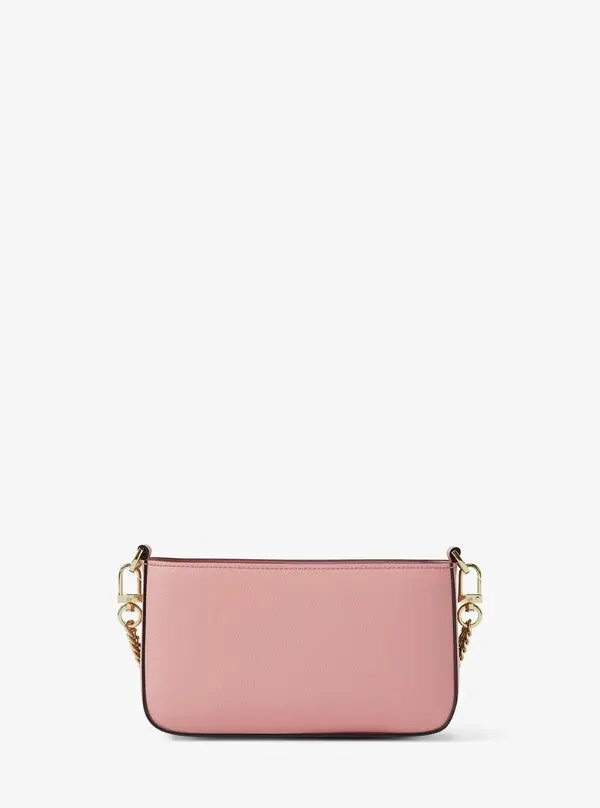 Michael Kors Bryant Small Pebbled Leather Convertible Pochette - Pink