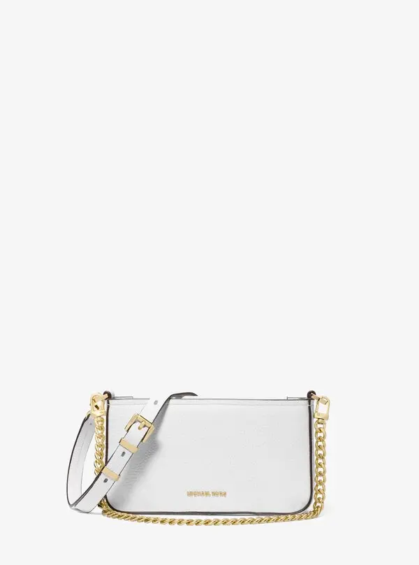 Michael Kors Bryant Small Pebbled Leather Convertible Pochette - White