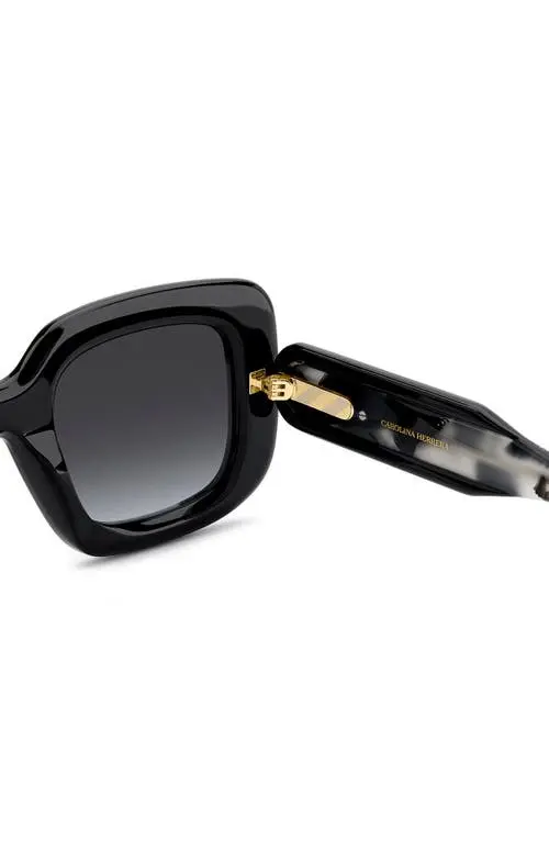 Carolina Herrera 49mm Rectangular Sunglasses - Black/ Dark Grey Sf