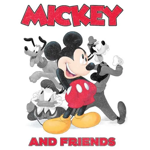 MICKEY & FRIENDS Distressed Friends Poster Graphic T-shirt