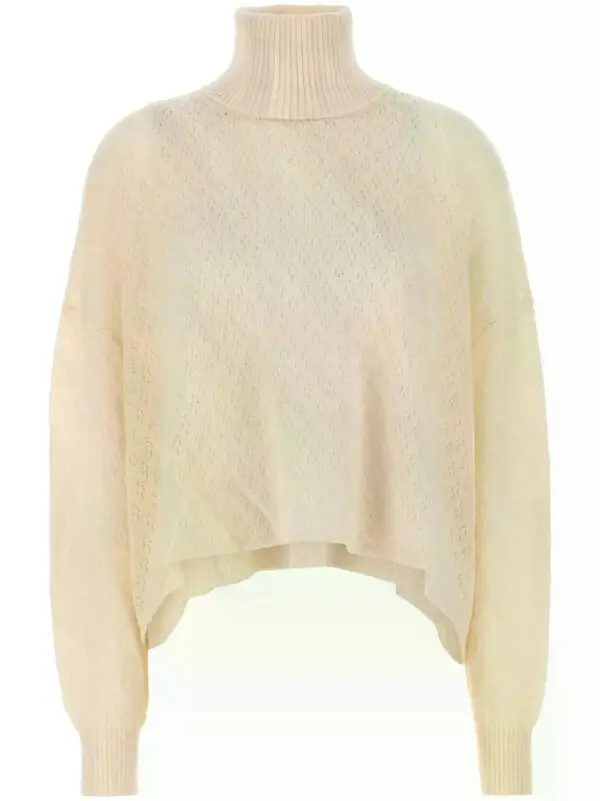 Chloé Pointelle-knit Turtleneck Sweater - Neutrals