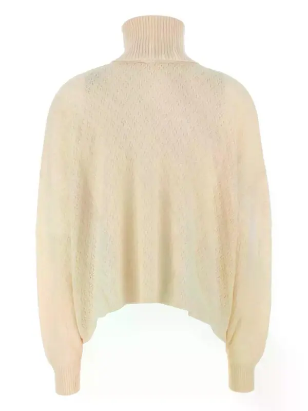 Chloé Pointelle-knit Turtleneck Sweater - Neutrals