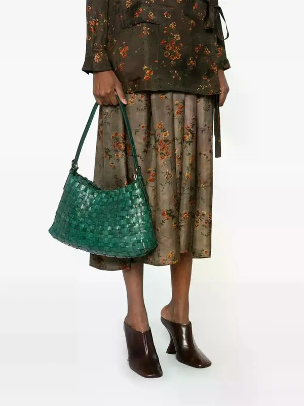 Dragon Diffusion Woven Leather Shoulder Bag