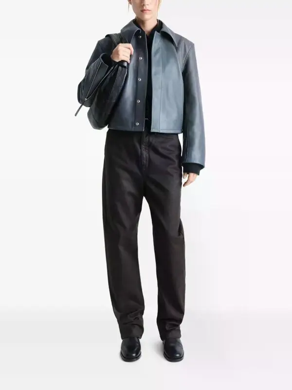 LEMAIRE Boxy Cropped Leather Jacket