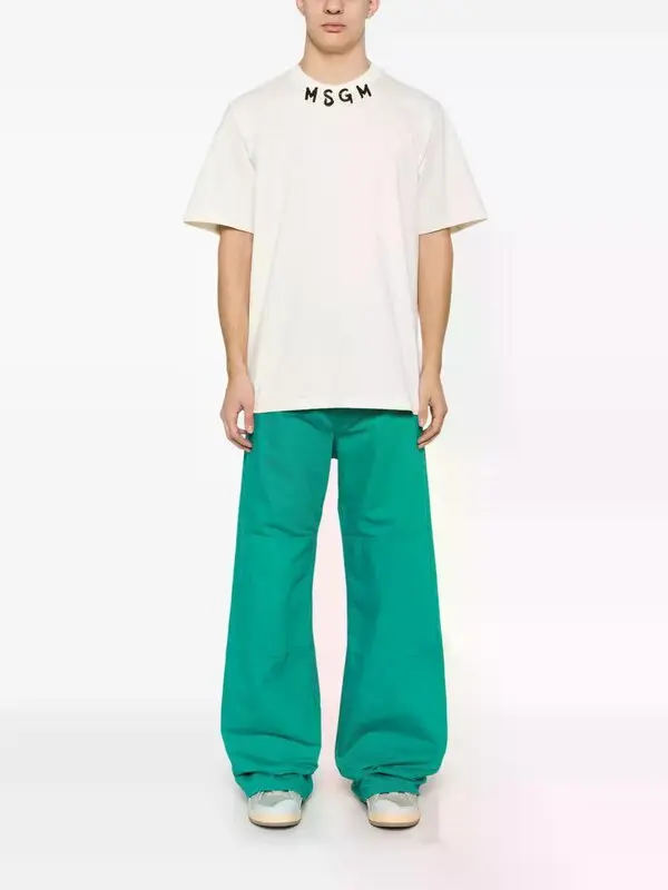 MSGM Logo-print T-shirt - Neutrals