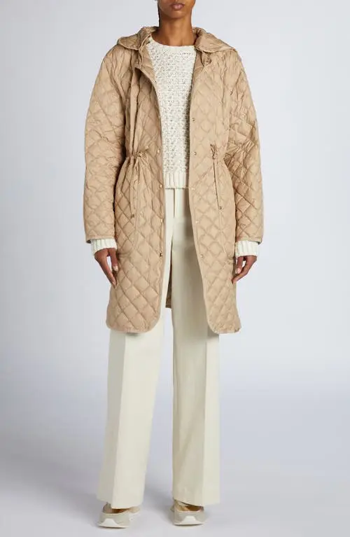 Moncler Etelan Long Down Parka - Beige