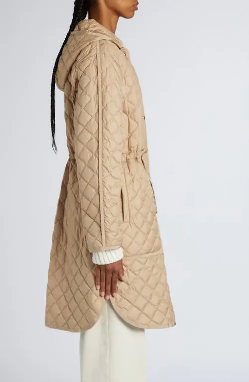 Moncler Etelan Long Down Parka - Beige