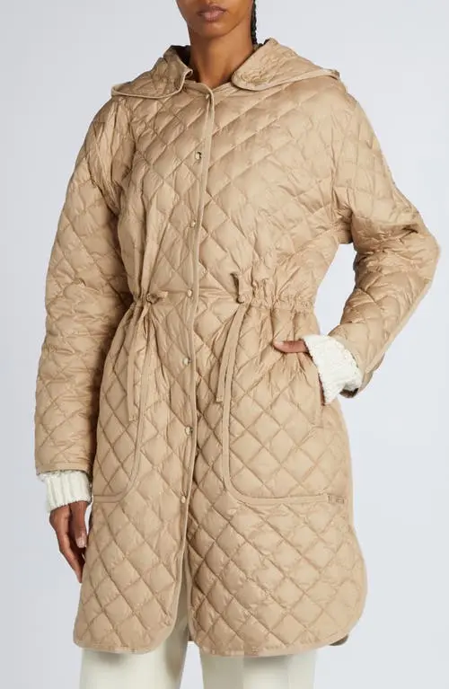 Moncler Etelan Long Down Parka - Beige