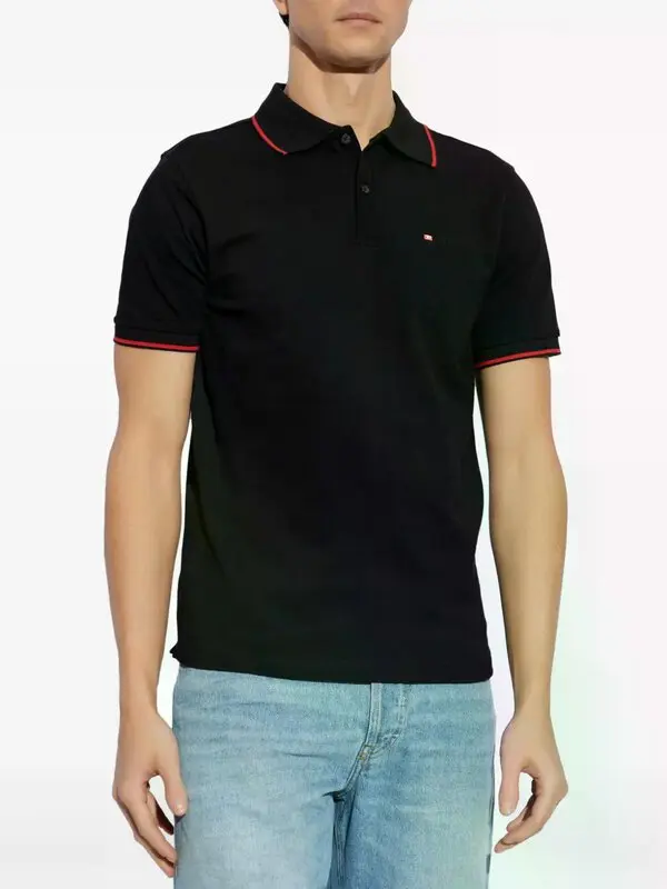 DIESEL® Polo Shirt With Micro Embroidery - Black