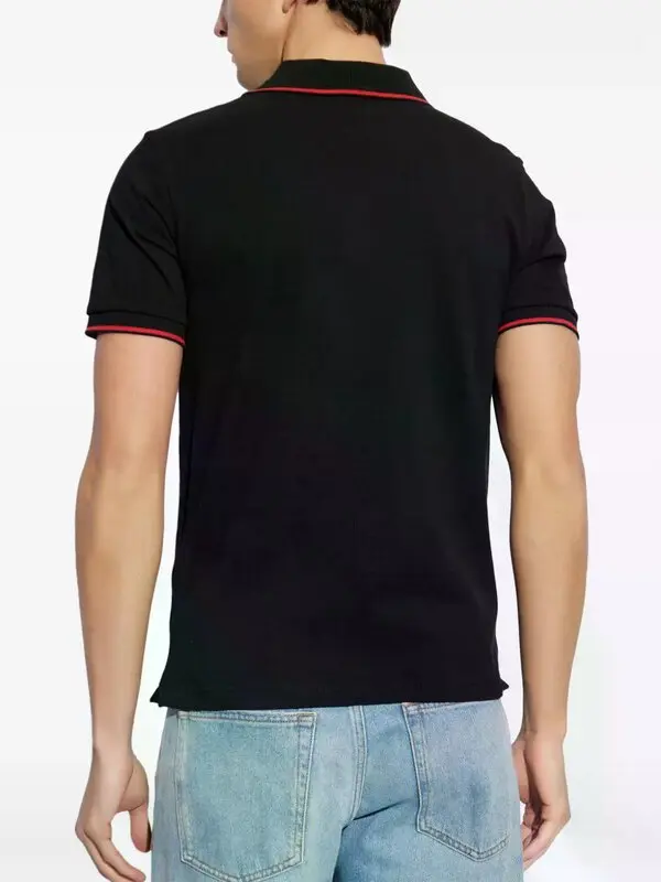 DIESEL® Polo Shirt With Micro Embroidery - Black