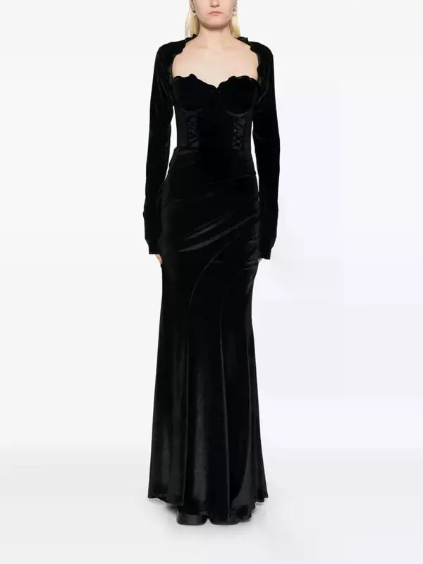 Zeena Zaki Velvet Gown In Black - 34% Off | Editorialist