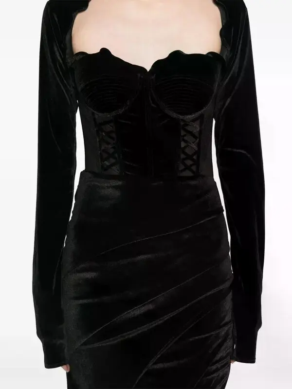 Zeena Zaki Velvet Gown In Black - 34% Off | Editorialist