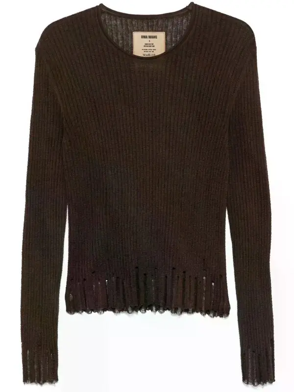 Uma Wang Long-Sleeve Sweater In Brown 30% Off Editorialist