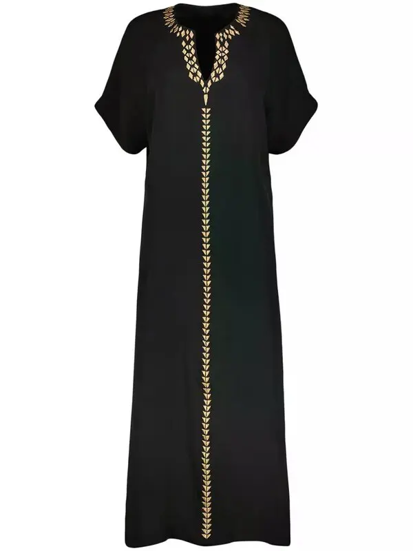 YVES SALOMON Embroidered Silk Dress