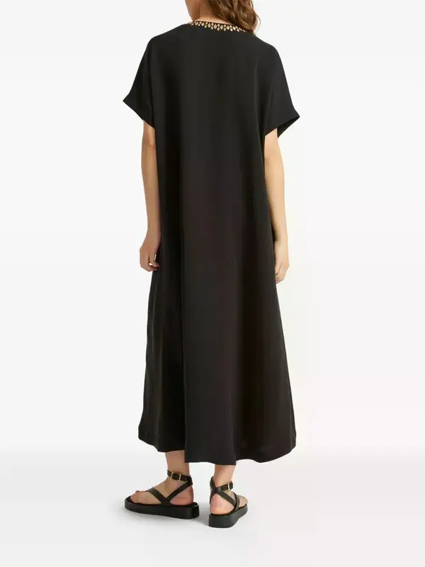YVES SALOMON Embroidered Silk Dress