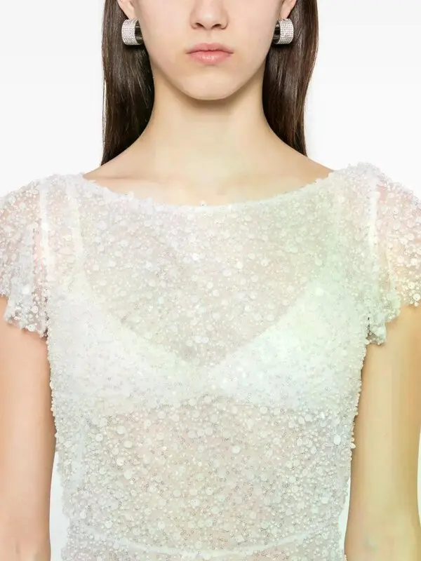 PARLOR Sequin-embellished Maxi Dress